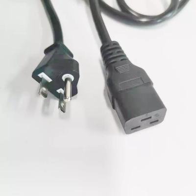China Black Heavy Duty Power Supply Cable Cord 14AWG IEC C14 To NEMA6-15P for sale