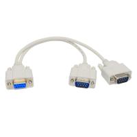 China DB9 Y Splitter RS232 RJ45 Cable 30cm 9 Pin 1 Female To 2 Male Serial for sale