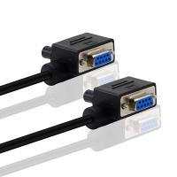 China 30cm DB9 RS232 Serial Cable , 90 Degree Left Angled Female To Female Rs232 Cable for sale