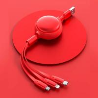 China Retractable 3 In 1 Micro USB Cable , 120cm Type C Data Cables ODM for sale