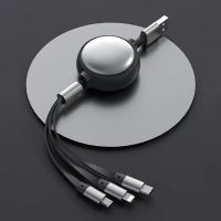 China Retractable 3 In 1 Micro USB Cable , 120cm Type C Data Cables ODM for sale