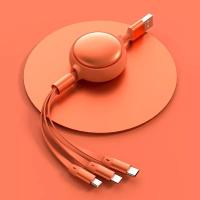 China Retractable 3 In 1 Micro USB Cable , 120cm Type C Data Cables ODM for sale