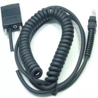 China Black RS232 Scanner Cable 3m Coiled With RJ45 Rj48 Rj50 Connectors for sale