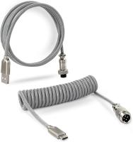 China Coiled Custom USB Cables Double Sleeved Wire For Mechanical Gaming Keyboard for sale