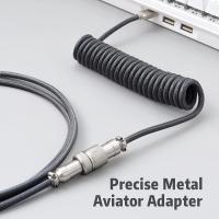 China Coiled Custom USB Cables Double Sleeved Wire For Mechanical Gaming Keyboard for sale