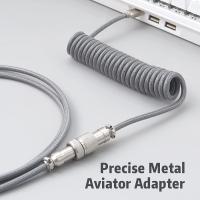 China Coiled Custom USB Cables Double Sleeved Wire For Mechanical Gaming Keyboard for sale
