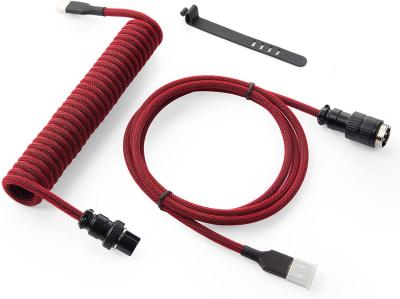 China Coiled Nylon USB C To USB A Cable For Gaming Mechanical Keyboard for sale
