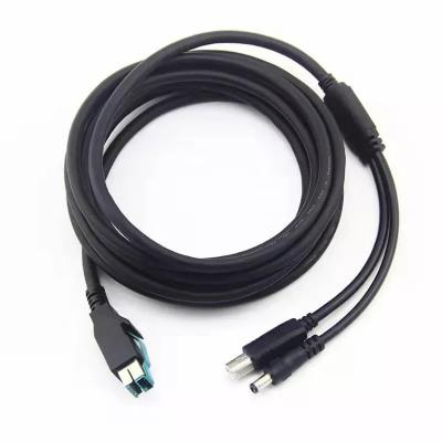 China DC 5.5x2.1 POS Machine Cable , Straight USB To 12V DC Power Cable for sale
