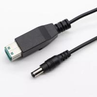 China 1.5m 2m PVC Black POS Machine Cable 12V Power USB To DC For POS Scanner for sale
