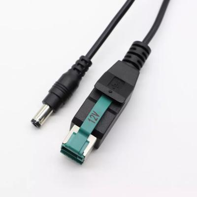 China 1.5m 2m PVC Black POS Machine Cable 12V Power USB To DC For POS Scanner for sale