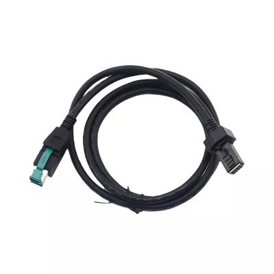 China 1m Black Straight Pos Machine USB Cable USB To Latch N Lok 2X4 ODM for sale