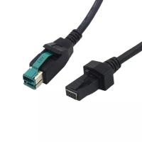 China 1m Black Straight Pos Machine USB Cable USB To Latch N Lok 2X4 ODM for sale