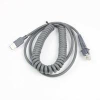 China Coiled Spiral Barcode Scanner Cord 3m 5m PS2 KWB To Rj50 10P10C for sale