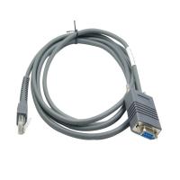 China Black 2m Barcode Scanner Cables RS232 Symbol 2208 DS3608 D-Sub9 9pin To RJ45 for sale