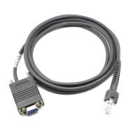 China Black 2m Barcode Scanner Cables RS232 Symbol 2208 DS3608 D-Sub9 9pin To RJ45 for sale