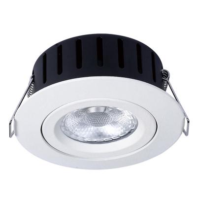 China Ultra Slim Round COB Tilt LED Downlight Brushed Aluminium Downlights for sale