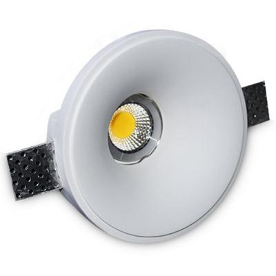 China Round Shape 5W Trimless Recessed LED Downlights Gypsum Housing for sale