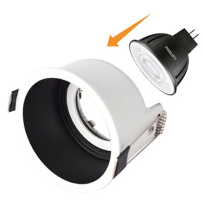China Round Anti Glare MR16 Downlight Fitting 25 Degree Adjustable for sale