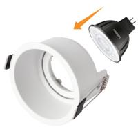 China Round Anti Glare MR16 Downlight Fitting 25 Degree Adjustable for sale
