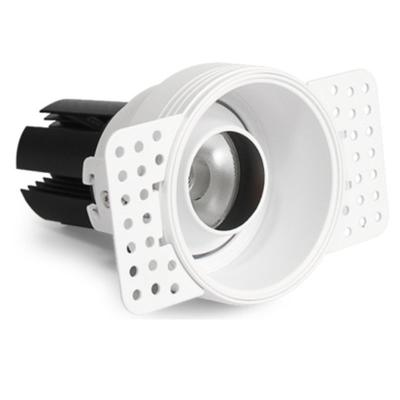 China Adjustable 18W Trimless LED Downlight Cutout 65mm Plaster in Recessed Fixture for sale