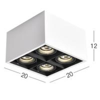 China Square 200x200mm LED Ceiling Spotlight 7W 12W Surface Mounted Dimmable for sale