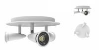 China Three Adjustable 6W Ceiling Track Spotlight Matte White Black GU10 220V for sale