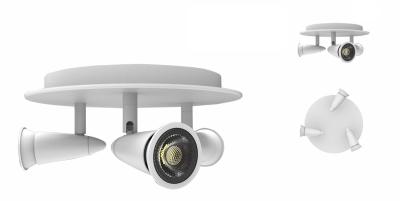 China Three Adjustable 6W Ceiling Track Spotlight Matte White Black GU10 220V for sale