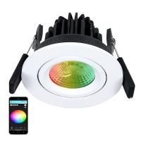 China 8W RGB Tunable White LED Recessed Spotlight 220V Smart Tuya App 80mm Cutout for sale