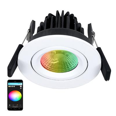 China 8W RGB Tunable White LED Recessed Spotlight 220V Smart Tuya App 80mm Cutout for sale