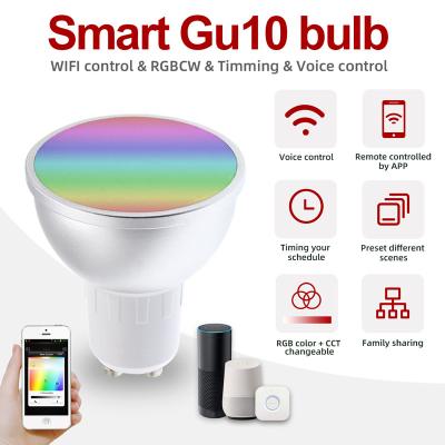 China Smart WiFi ZigBee RGB 2700-6500K 5W GU10 Downlight Compatible Alexa Google Home for sale