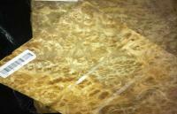 China Golden Camphor Burl Wood Veneer 0.50mm Thickness for Hotel Decoration - 100mm Width Natural Wood for sale