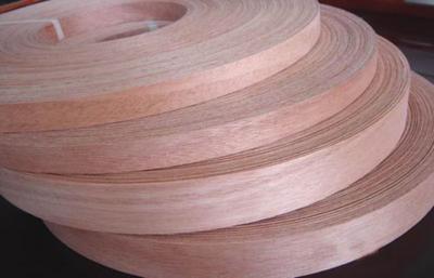 China Sliced Cut Okoume Wood Veneer Edge Banding Rolls - 200m Length, 0.50mm Thickness, 10mm+ Width for Furniture & Plywood for sale