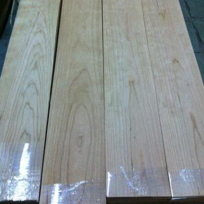 China Quarter Cut Cherry Wood Floor Veneer Sheets 0.5mm-2.0mm Thickness 133mm Width Fine Straight Crown Grain for sale