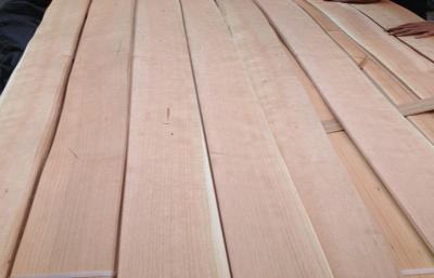 China Pink Quarter Cut Cherry Veneer with Mineral Line - 0.5mm Thickness, 1200-3000mm Length for Furniture & Flooring for sale