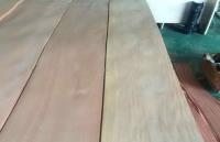 China 0.5mm Pink Reddish Okoume Crown Cut Natural Wood Veneer for Plywood Furniture for sale