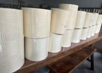 China Natural American White Ash Wood Veneer Sheet 0.5mm Fleece Back Crown Cut for sale