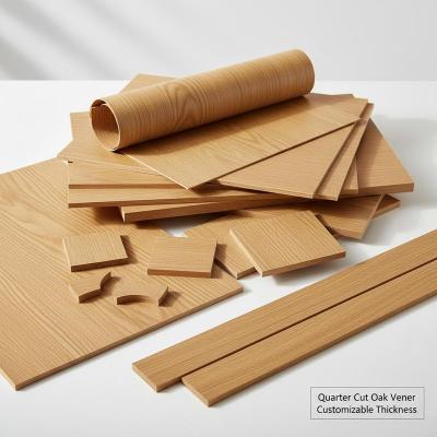 China Quarter Cut Oak Veneer Sheets Custom Thickness for Furniture Wall Cladding Woodworking for sale