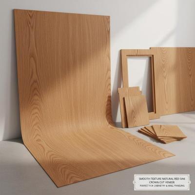 China Natural Red Oak Crown Cut Veneer Sliced Sheets for Cabinetry Wall Paneling Custom Woodworking for sale