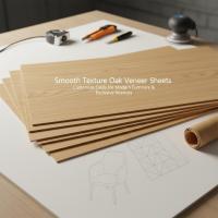China Natural Red Oak Crown Cut Veneer Sheets Smooth Texture Customizable Size for Furniture and Interior Decoration for sale