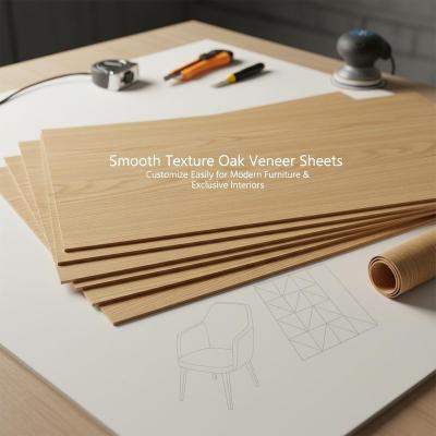 China Natural Red Oak Crown Cut Veneer Sheets Smooth Texture Customizable Size for Furniture and Interior Decoration for sale