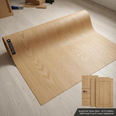 China Sanded Oak Veneer Sheetlength Up To 2440mm Surface Finish Suitable for Wall Panels Doors and Custom Woodwork Applications for sale