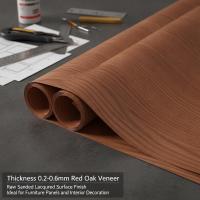 China Thickness 0.2-0.6mm Red Oak Veneer Raw Sanded Lacquered Surface Finish Ideal for Furniture Panels and Interior Decoration for sale