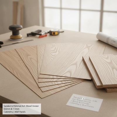 China Sanded And Polished Ash Wood Veneer Thickness 0.6mm 1.5mm Modern Style Perfect for Cabinetry Wall Panels and Interior Applications for sale