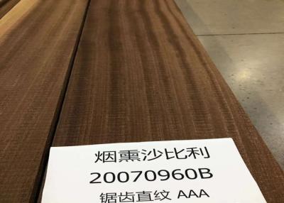 China Smoked 3D Natural Sapele Wood Veneer Sheets 2500-3500mm x 100mm+ x 0.5mm Quarter Cut for Hotel Furniture for sale