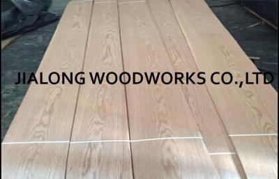 China Natural Red Oak Veneer Sheet 0.5mm Crown Cut 1200mm x 3800mm for Furniture for sale