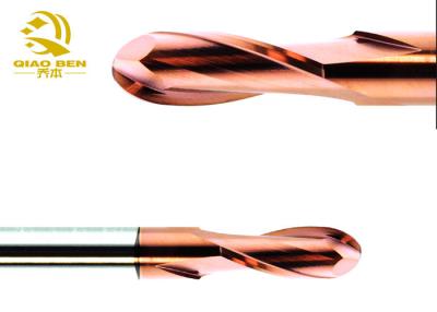 China Two Edge Carbide Ball End Mill for Aluminum Cutting - 65 HRC Hardness, 3800 N/mm² TRS Strength for sale