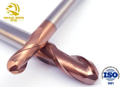 China Tungsten Carbide Roughing End Mills with NACO Coating - 2 Edge Ball End Mill for HRC65 Materials for sale