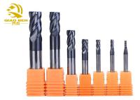 China High Hardness 4 Edge Chamfer End Mill Cutter for CNC Engraving with 0.001-0.005mm Tolerance and HRC60+ Capability for sale