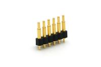 China 12V Pogo Pin Connector Spring Loaded 6 Pin Pogo Connector Single Row for sale