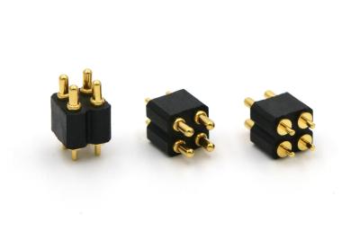 China DIP Type 4 Pin Pogo Connector Double Row Pogo Pins Connector 2.54mm Pitch for sale
